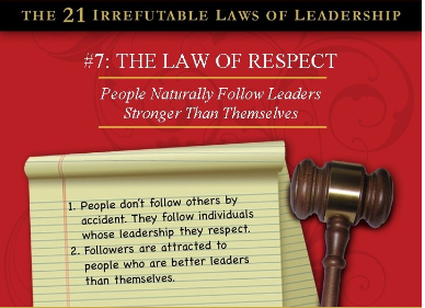 Law 7 – The Law of Respect – Prime Leadership & Development
